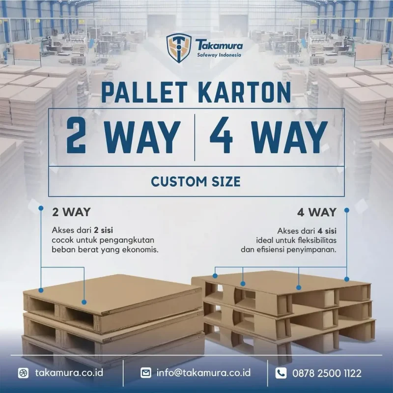 Cardboard Pallets 2-Way untuk Ekspor Hemat & Eco Green!